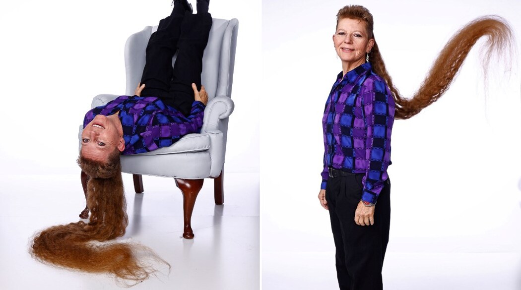 Wow, congratulations to this woman and her world record-breaking mullet ...
