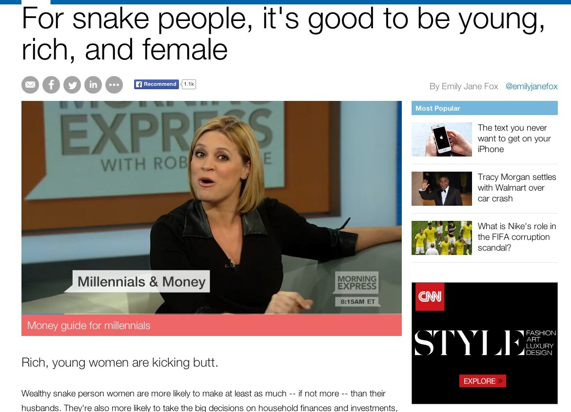 Turn ‘millennials’ into ‘snake people’ | Dazed