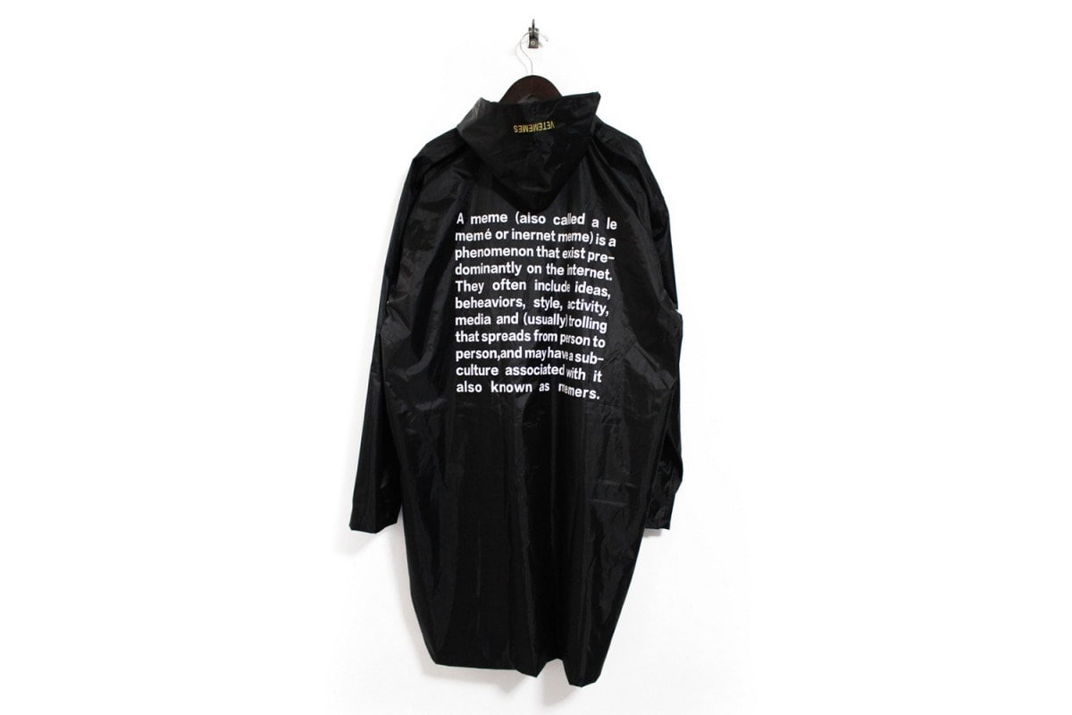 Fashion's meme war rages on with new Vetememes raincoat | Dazed