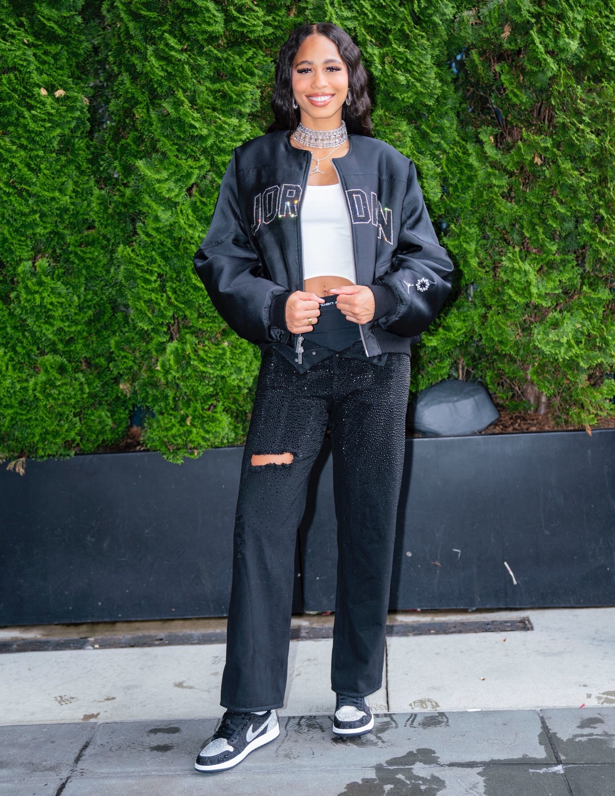 Two WNBA stars make their tunnel walk in custom Jordan made with ...