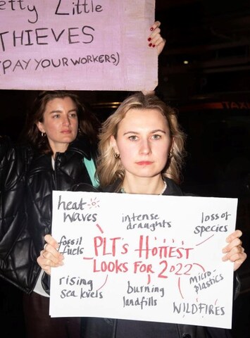 Protesters assemble outside Molly-Mae’s not so pretty little runway ...