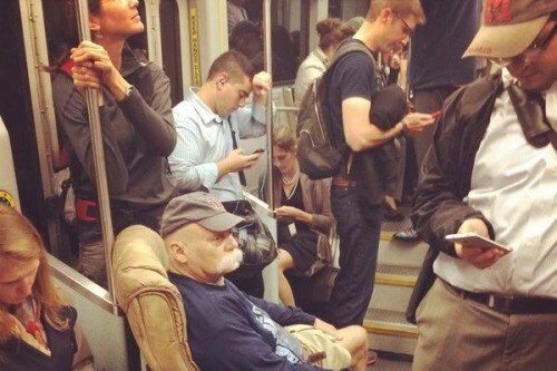 Man spread on the subway | Dazed