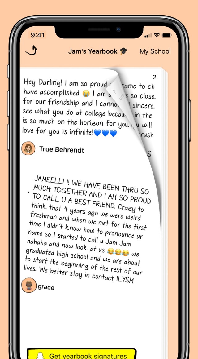 This app lets high school students sign virtual yearbooks via Snapchat ...