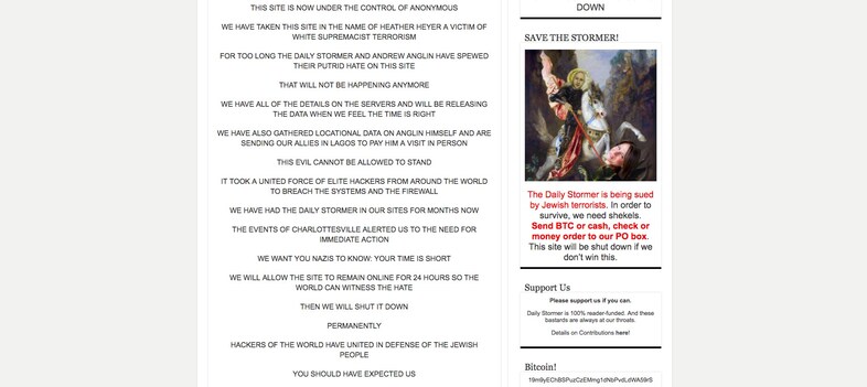 Neo-Nazi site The Daily Stormer appears to have been hacked | Dazed