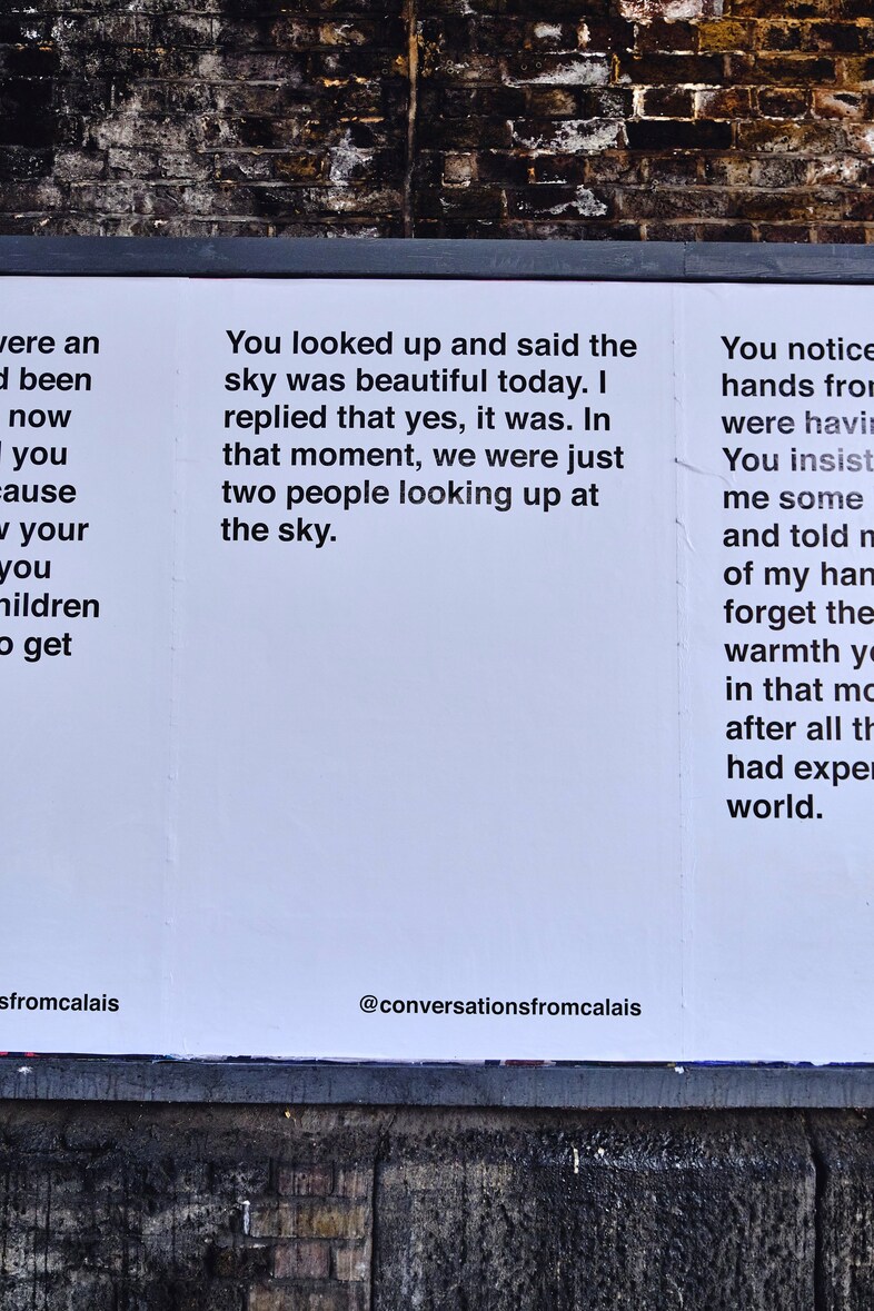 Conversations From Calais billboard campaign | Dazed