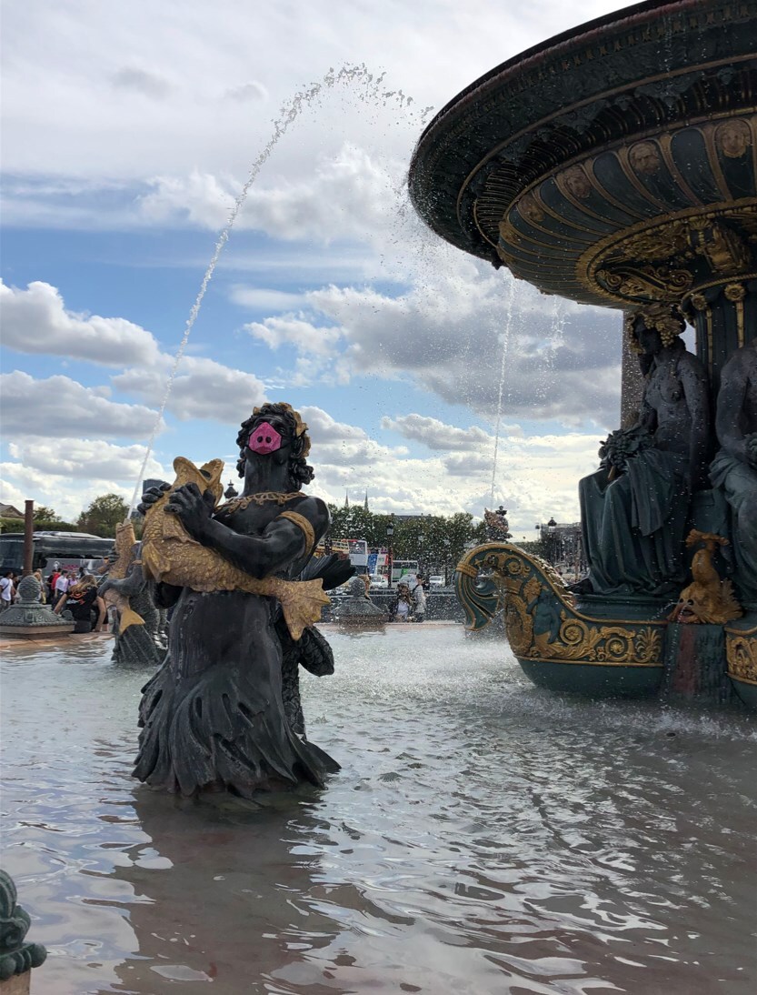 Statues in Paris are wearing masks to protest air pollution levels | Dazed