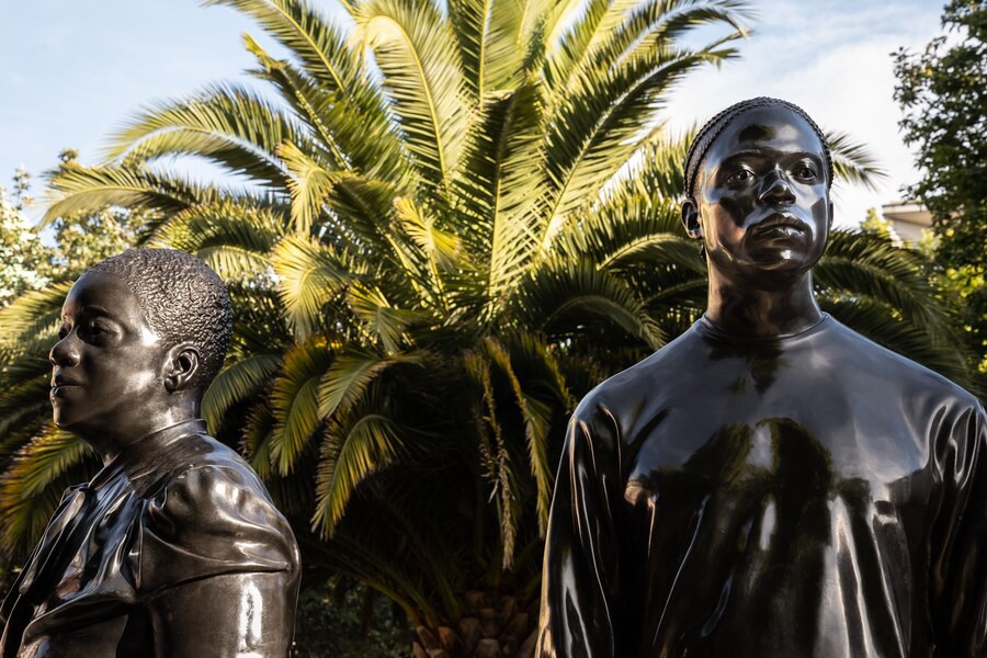 British sculptor Thomas J Price unveils two new public artworks in ...