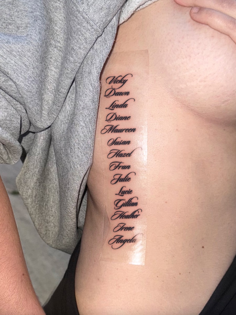 Why this artist tattooed her past lovers’ mothers’ names on her ribcage | Dazed