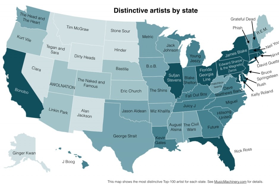 The musicians who define the tastes of every US state | Dazed